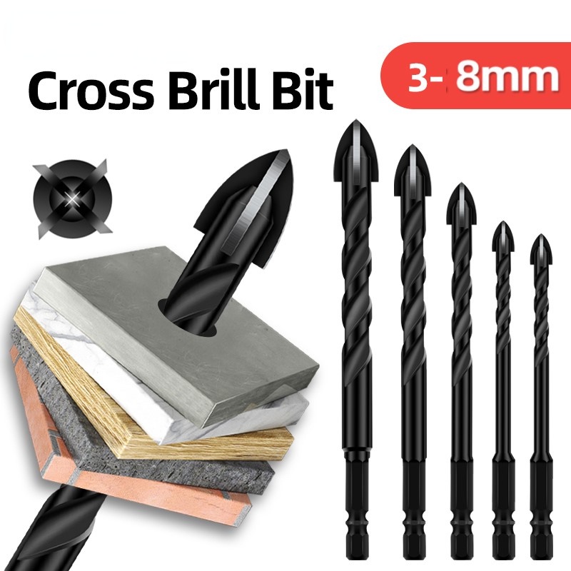 Cross Hex Tile Drill Bit For Glass Concrete Ceramic Tile Hole Opener Tunsten Carbide Hard Alloy ...
