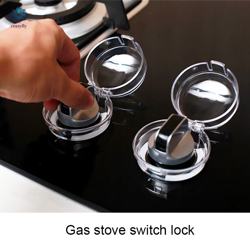 2/4 Pcs Clear Gas Stove Knob Cover Kit Kitchen Switch Protective Covers ...