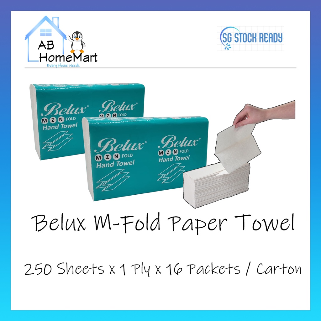 💯 [SG STOCK] BELUX M Fold Hand Paper Towel FULL wrapped | Z N Fold ...