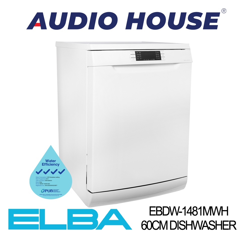 ELBA EBDW-1481MWH 60CM DISHWASHER 14 PLACE SETTINGS COLOUR: WHITE**2 ...