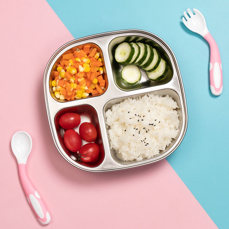 304 stainless steel children s dinner plate with compartments, cute ...