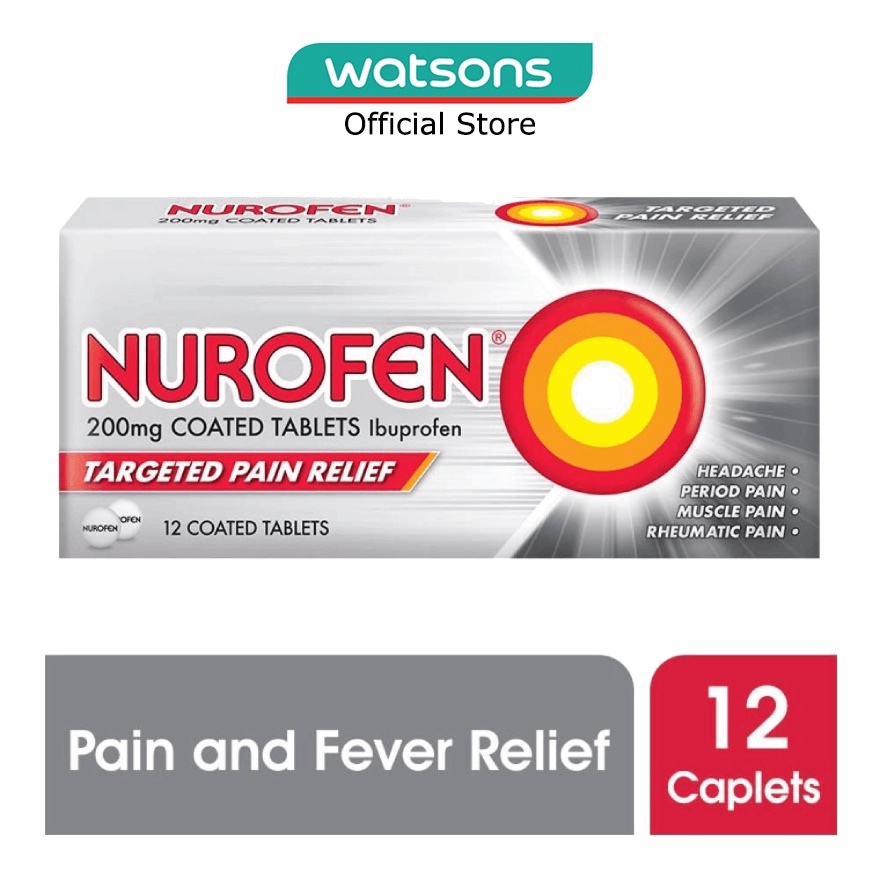 NUROFEN Coated Tablet 200mg (Relief for Pain and Fever) 12s | Shopee ...