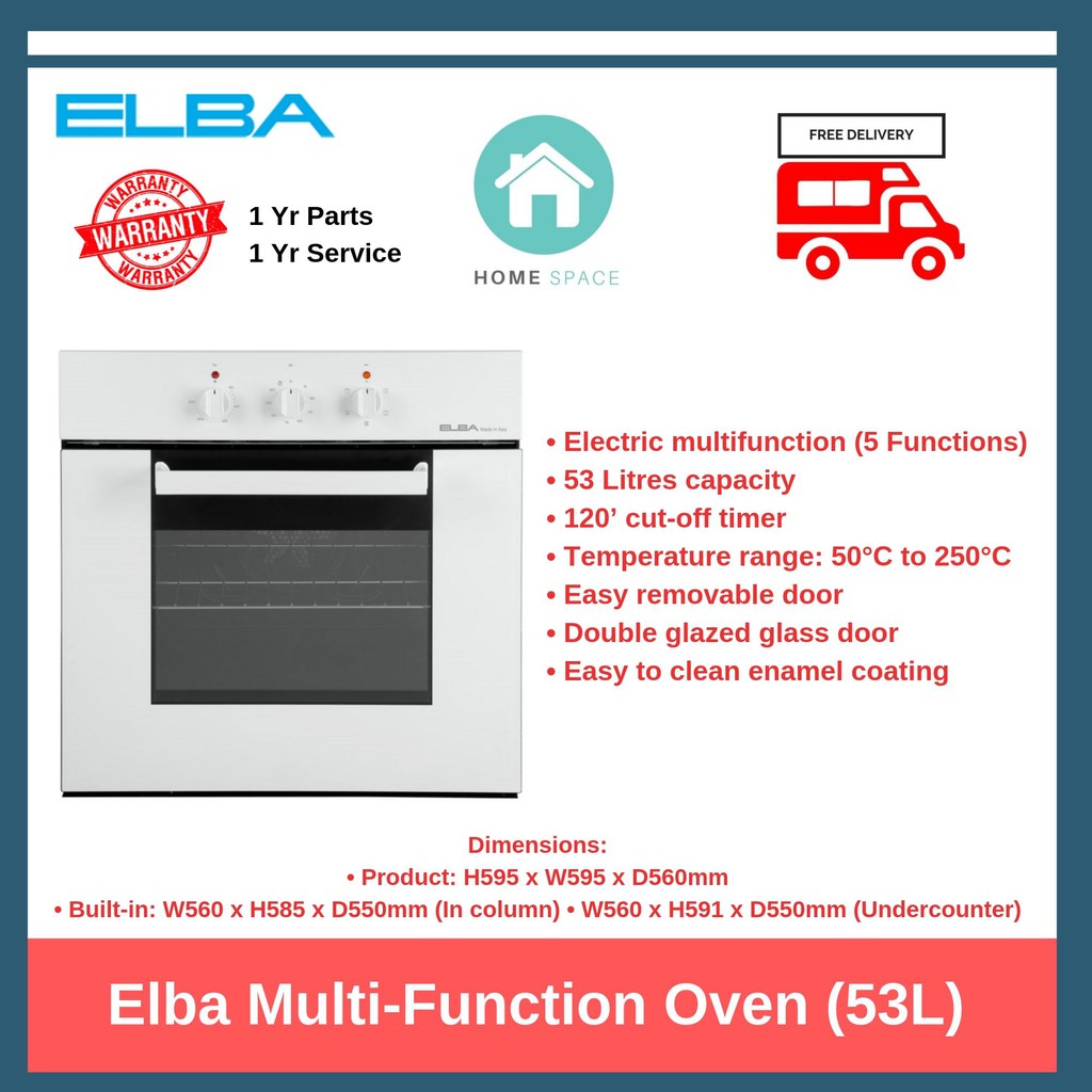 Elba 5 Multi-Function Electric Oven, EBO1726WH (53L) | Shopee Singapore