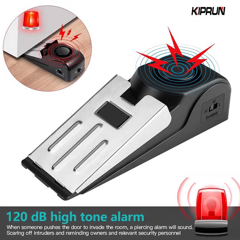 KIPRUN Door Stop Alarm, Door Stopper with 120DB Security Alarm, Anti ...