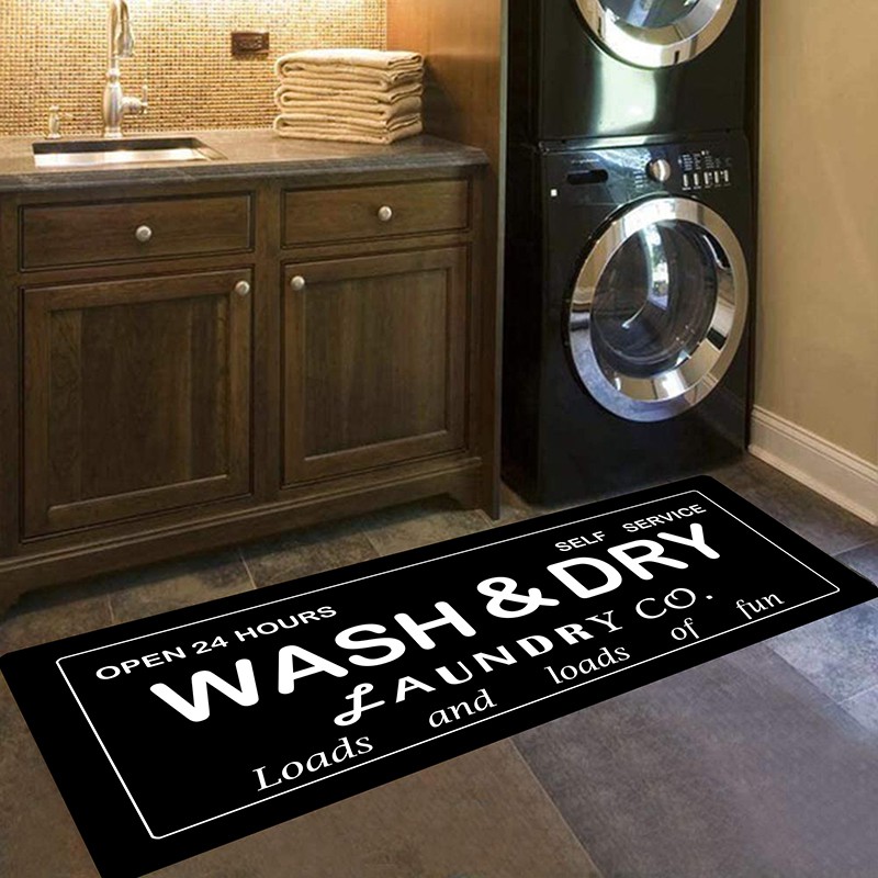 Laundry Room Runner Rug Vintage Rustic Wood Laundry Rugs Mats ...