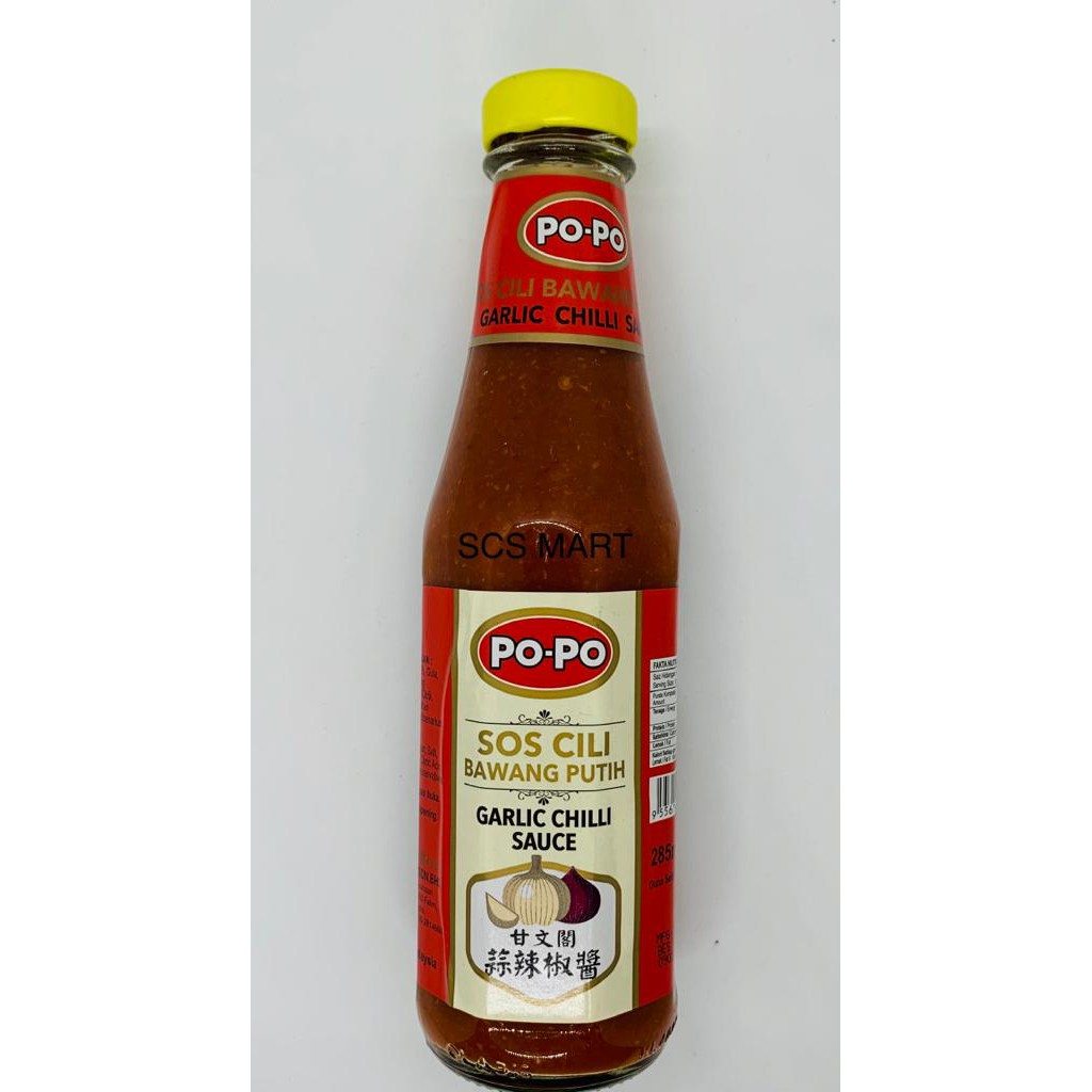 Po-Po Brand Garlic Chilli Sauce 285ml 甘文阁蒜辣椒酱 Sos Cili Bawang Putih Cap ...
