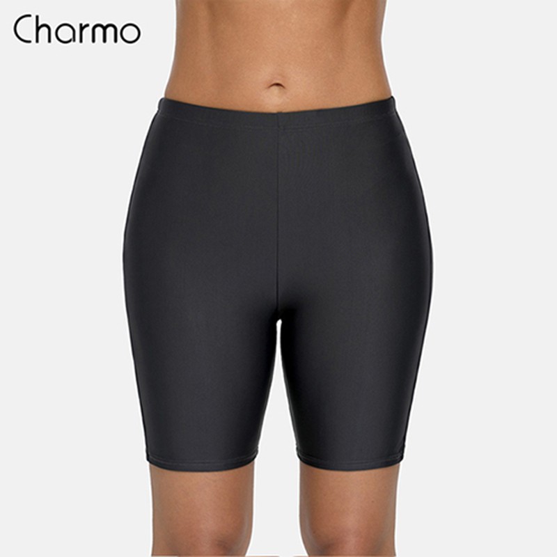 Charmo Women High Waist Swimming Trunks Ladies Bikini Bottom Solid ...