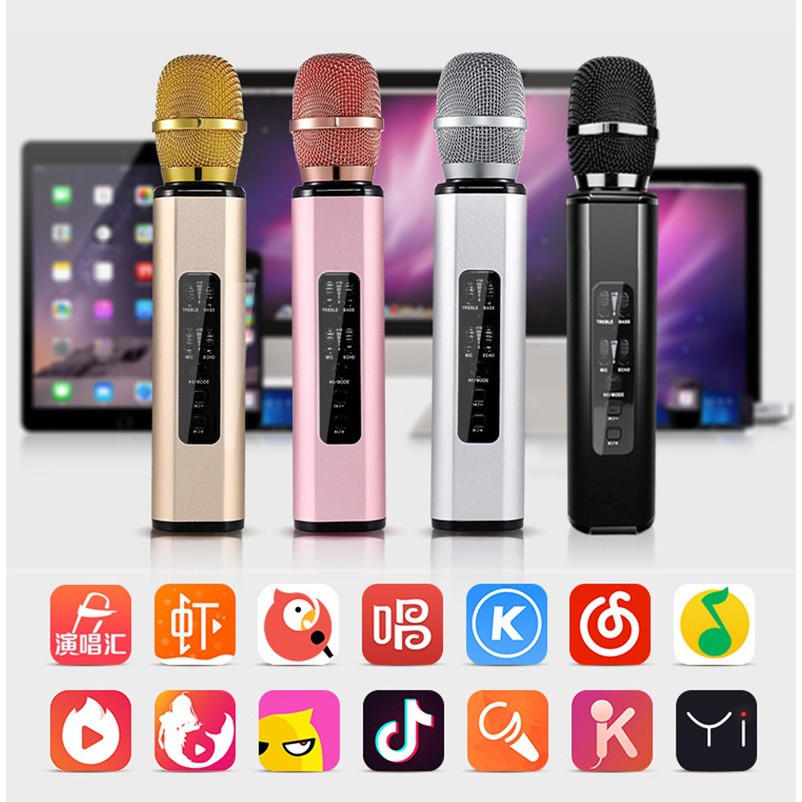 Original Bluetooth Microphone Karaoke High Quality Speaker Mic Aluminum ...