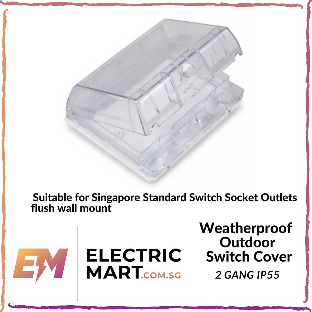 FYM F2712 2 Gang Weatherproof Outdoor Switch Cover IP55 (Suitable for ...