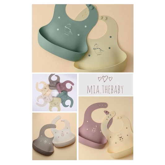 Bluemama patterned silicone bib - Modui Korea | Shopee Singapore