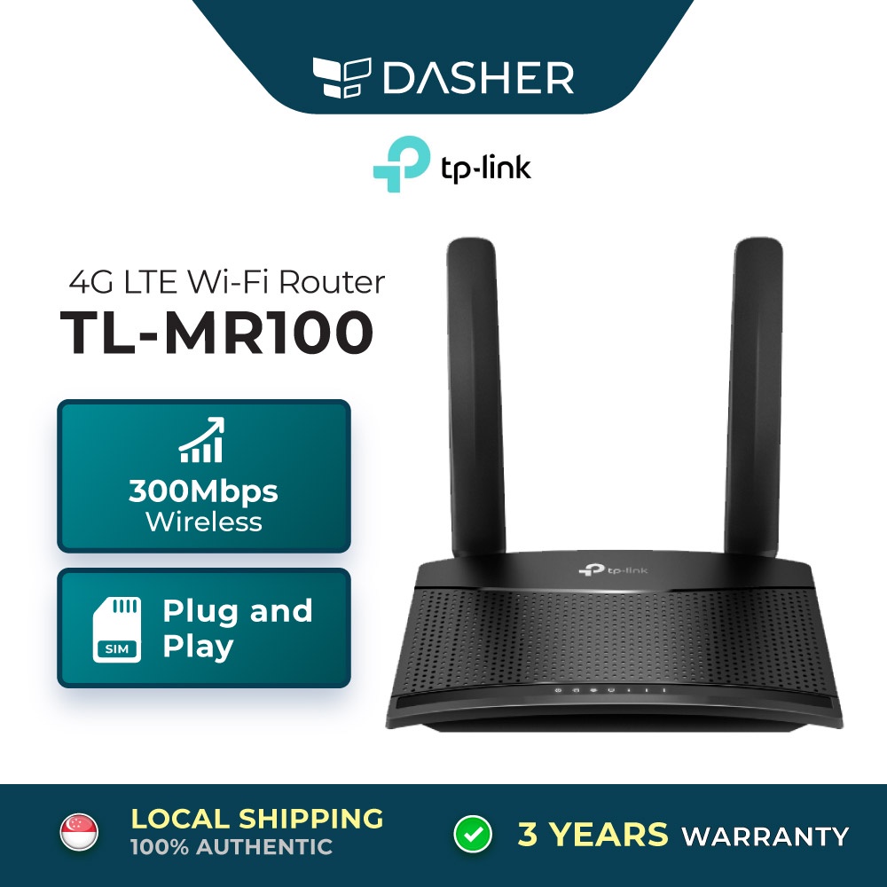 TP-Link TL-MR100 300Mbps Wireless 4G N LTE Built-in SIM card slot Wi-Fi ...