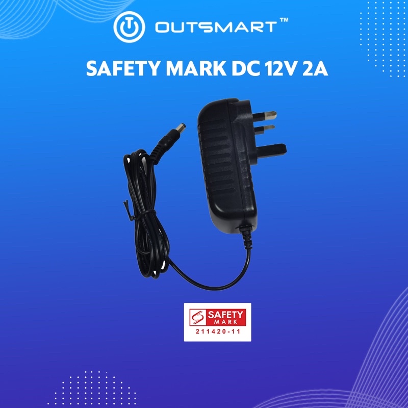Outsmart Safety Mark DC 12V 2A Singapore Approved Plug | Shopee Singapore
