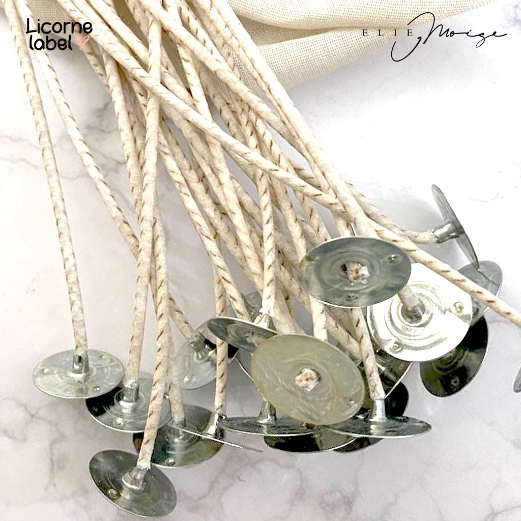 Elie Moise Eco candle wicks Natural Soywax Prewaxed Smokeless + tab ...