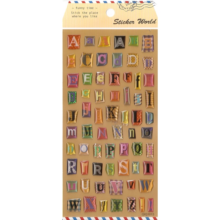 Epoxy Sticker Letter Alphabet Upper Case Lower Case Huruf Besar Huruf ...