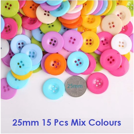 Round Plastic Button 12/15/20/25mm Assorted Colour | Shopee Singapore