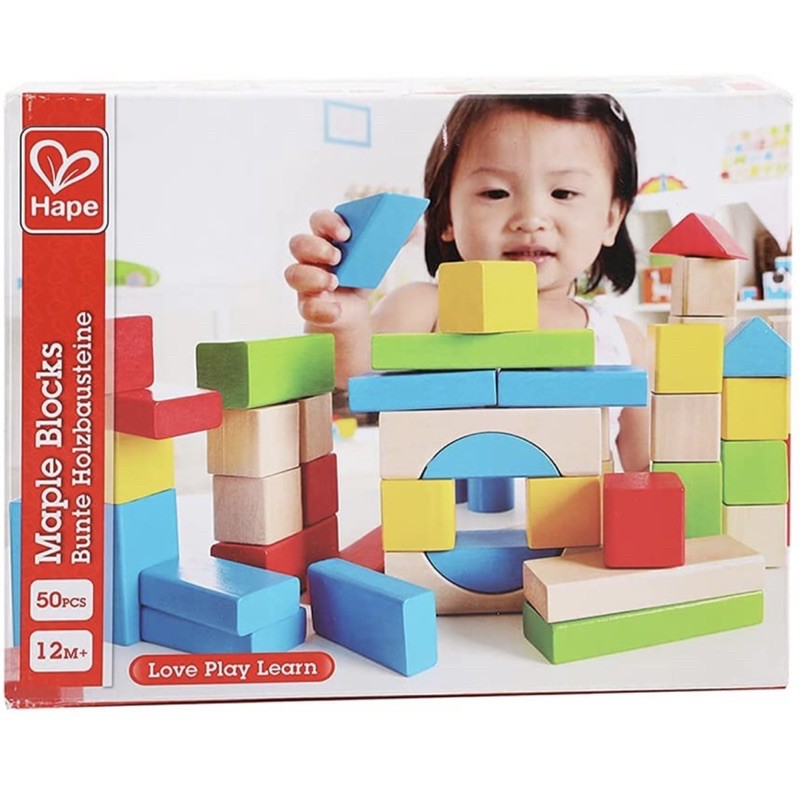 Hape Maple Wood Kid's Builidng Blocks in Assorted Shapes and Size ...