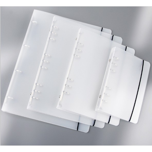 Transparent Hard Plastic Notebook Cover with 6 Holes Sizes A6, A5, B5 ...