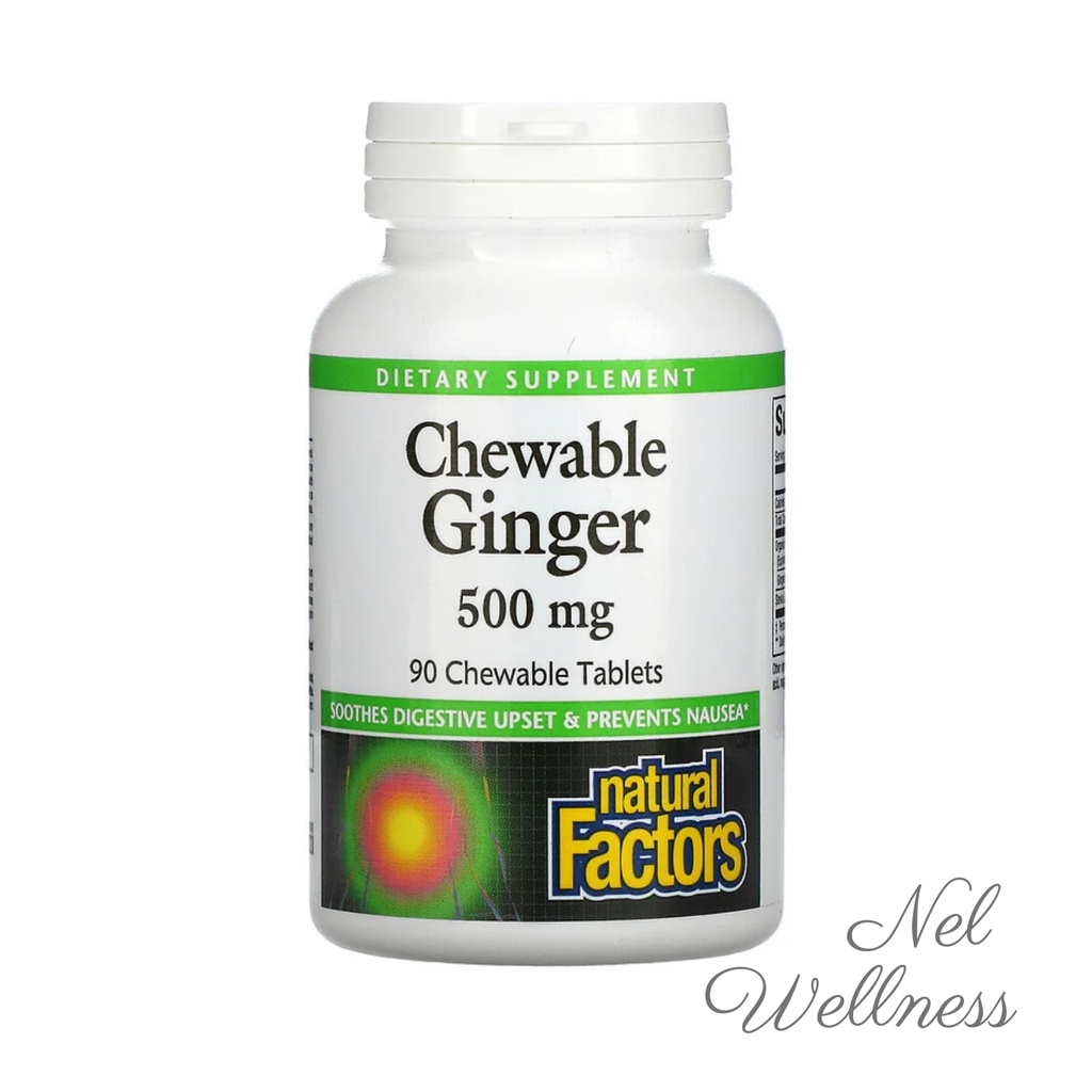 [Great for Travel] EXPIRY 2024 Natural Factors Chewable Ginger 500mg 90 ...