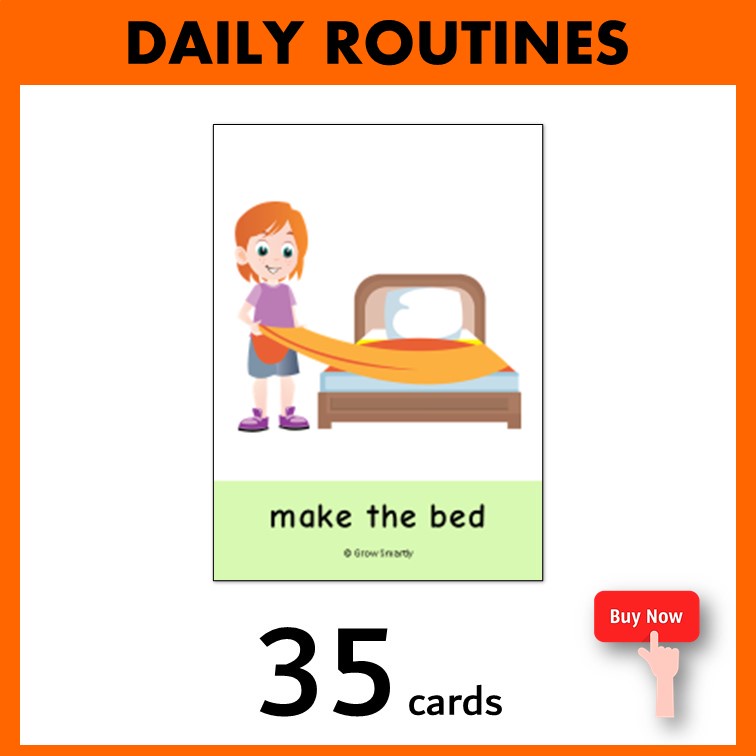 35 pcs Daily Routine English Flash Card for Kids Educational Cards ...