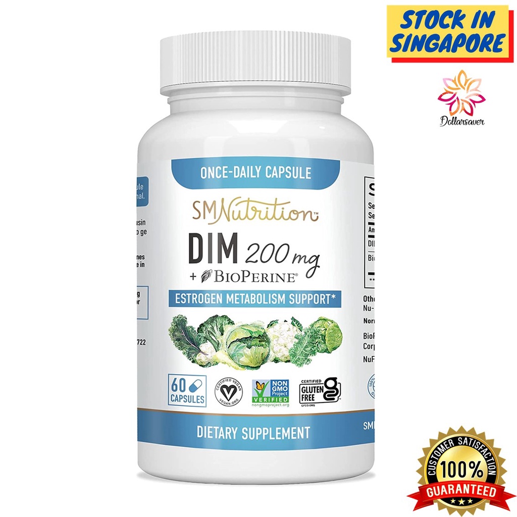 DIM Supplement 200mg - DIM Diindolylmethane Plus BioPerine Estrogen ...