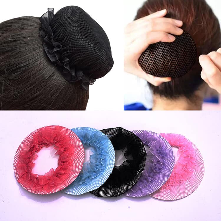 2pcs Lace Sanggul Girl hair DIY Elastic Invisible Hair Net 盘发 发网 舞蹈 丸子头 ...