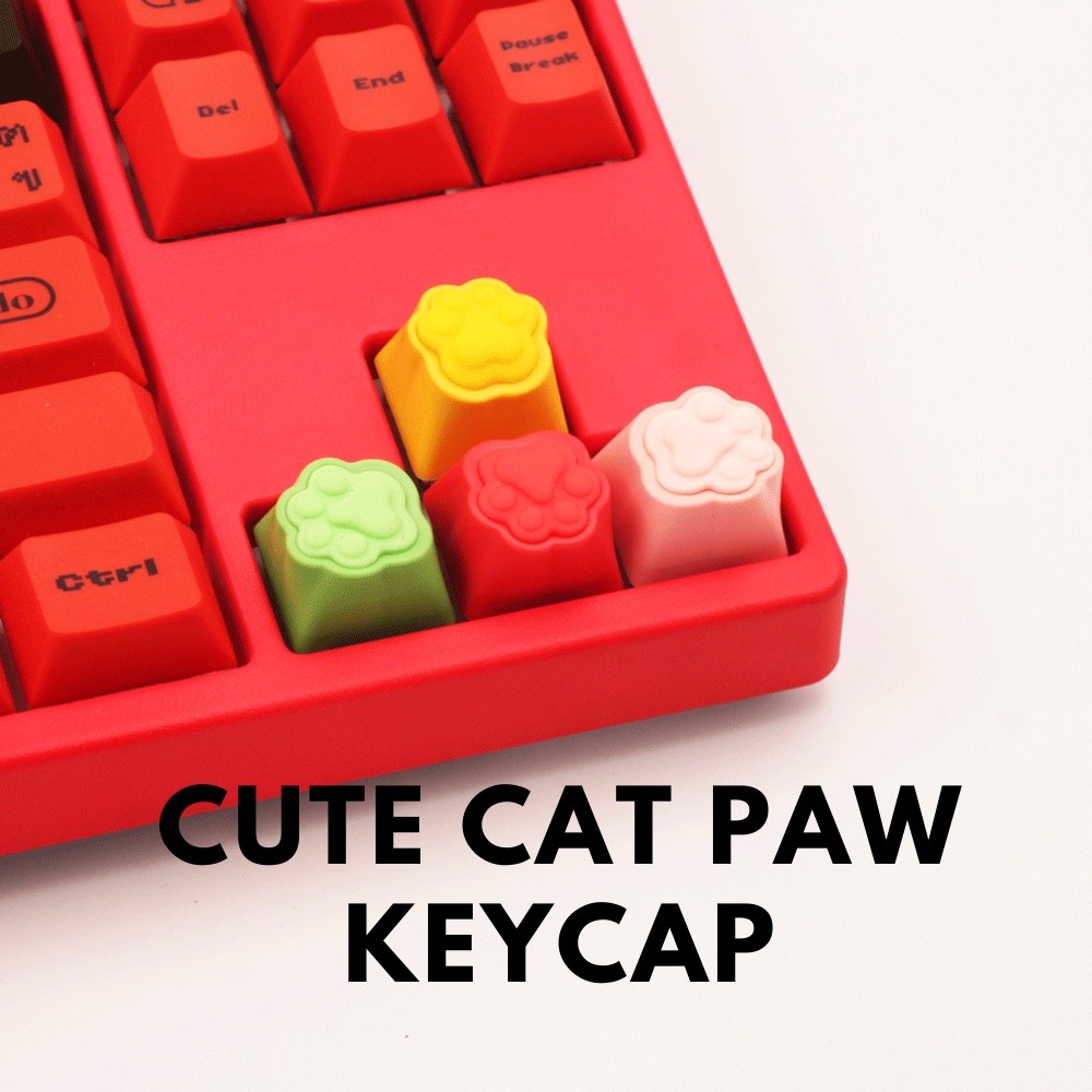 Pink Cute Cat Paw Keycap For Mechanical Keyboard CherryMx Gateron Kailh ...