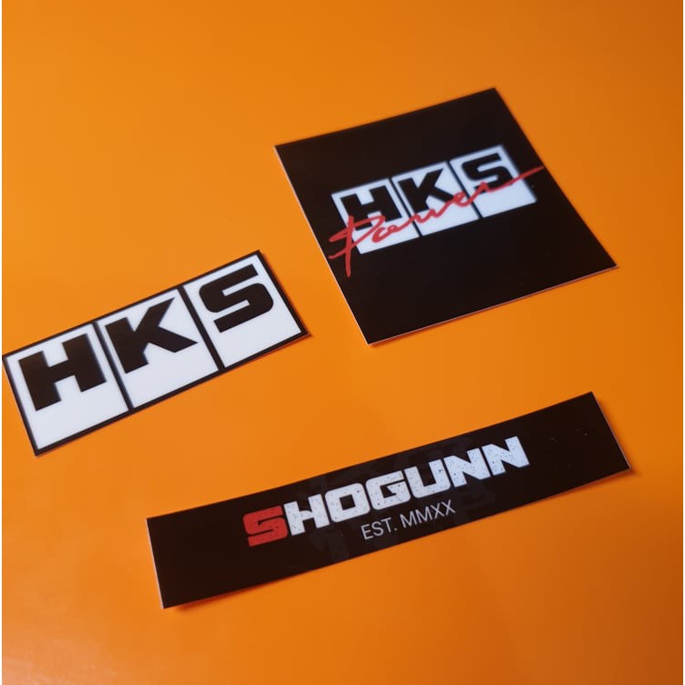 JDM HKS CAR Logo Laminated Vinyl Stickers (w/Background) | Shopee Singapore