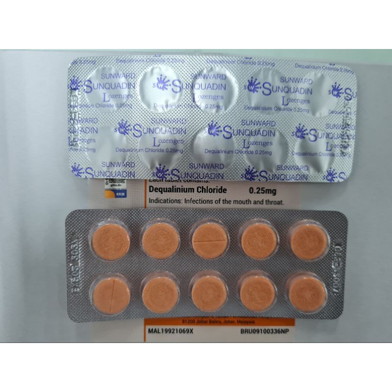Throat Lozenges Sunquadin Anti Bakteria (Gula Hisap-hisap Sakit Tekak) 10biji | Shopee Singapore