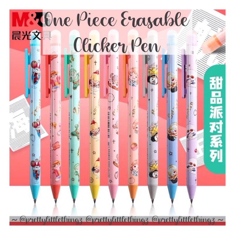 * SG READY STOCK * One Piece Erasable Clicker Pen (Luffy, Chopper, Nami ...
