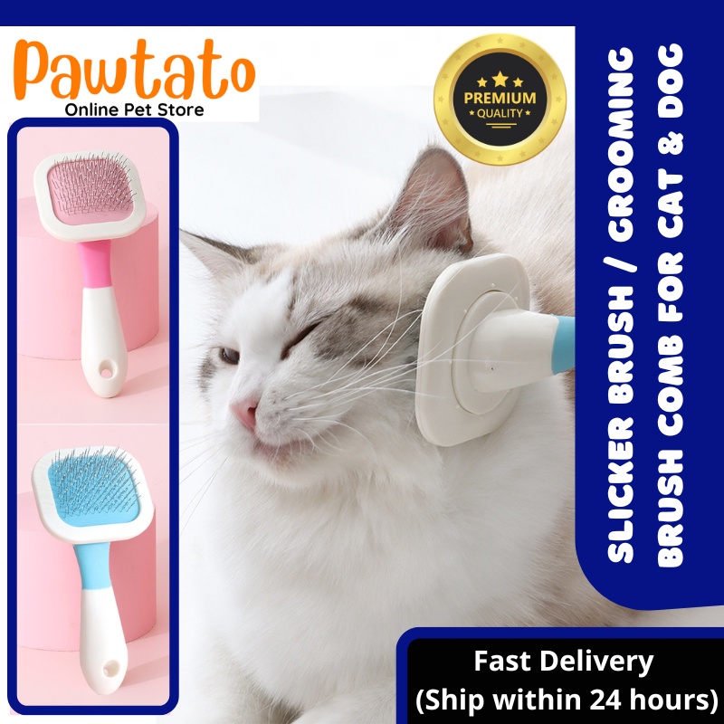 100% Premium Grooming Shedding Tool - Pet Slicker Brush / Dog Poodle ...