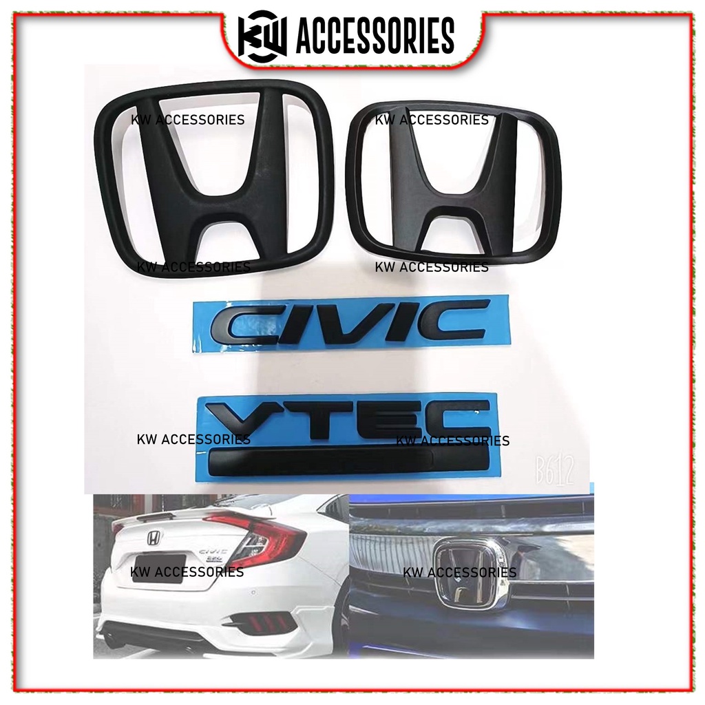 Honda Civic FC Black Emblem Vtec Turbo Black V-Tec Turbo Black Vtec ...