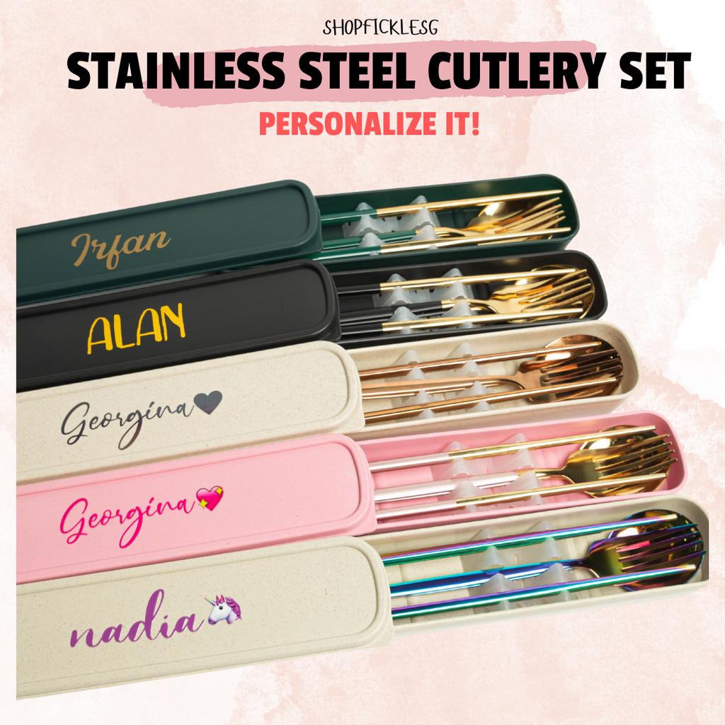 *SG INSTOCK* Customised Cutlery Stainless Steel Chopsticks Spoon Set ...