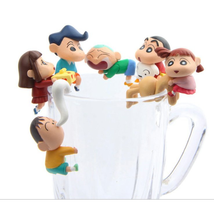 6 IN 1 Shin Chan Figurine set / cake Topper with boxes | Shopee Singapore