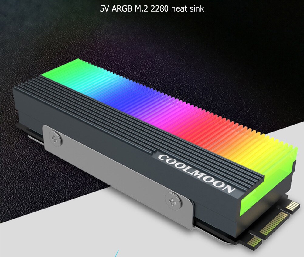 CoolMoon ARGB M2 2280 SSD Heatsink Cooling 5V3Pin ARGB Support ...