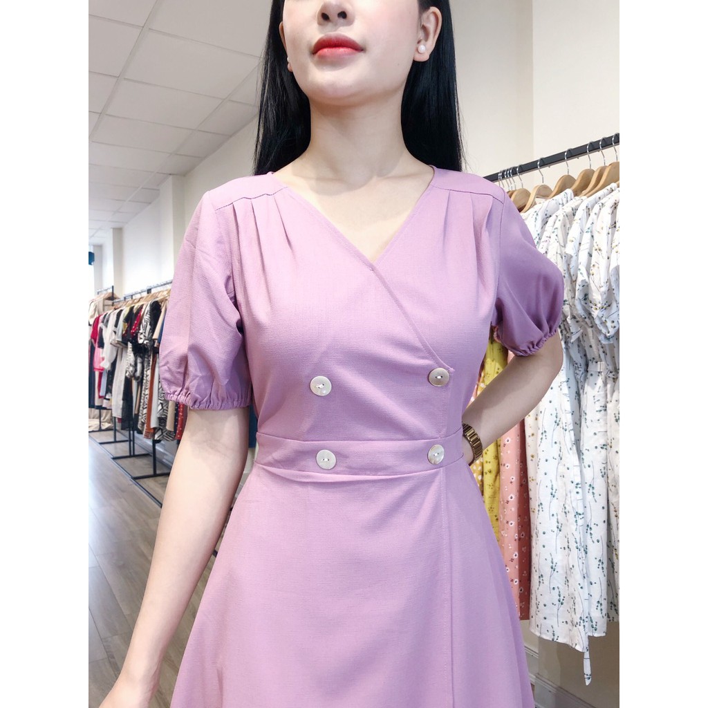 Office Dress - Diagonal Neck Dress with Front Shoulder and Chunky Back ...
