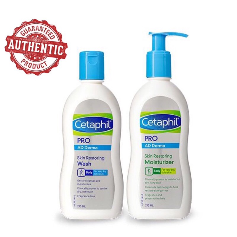 Cetaphil PRO AD Derma Skin Restoring Wash/ Restoring Moisturiser 295ml ...
