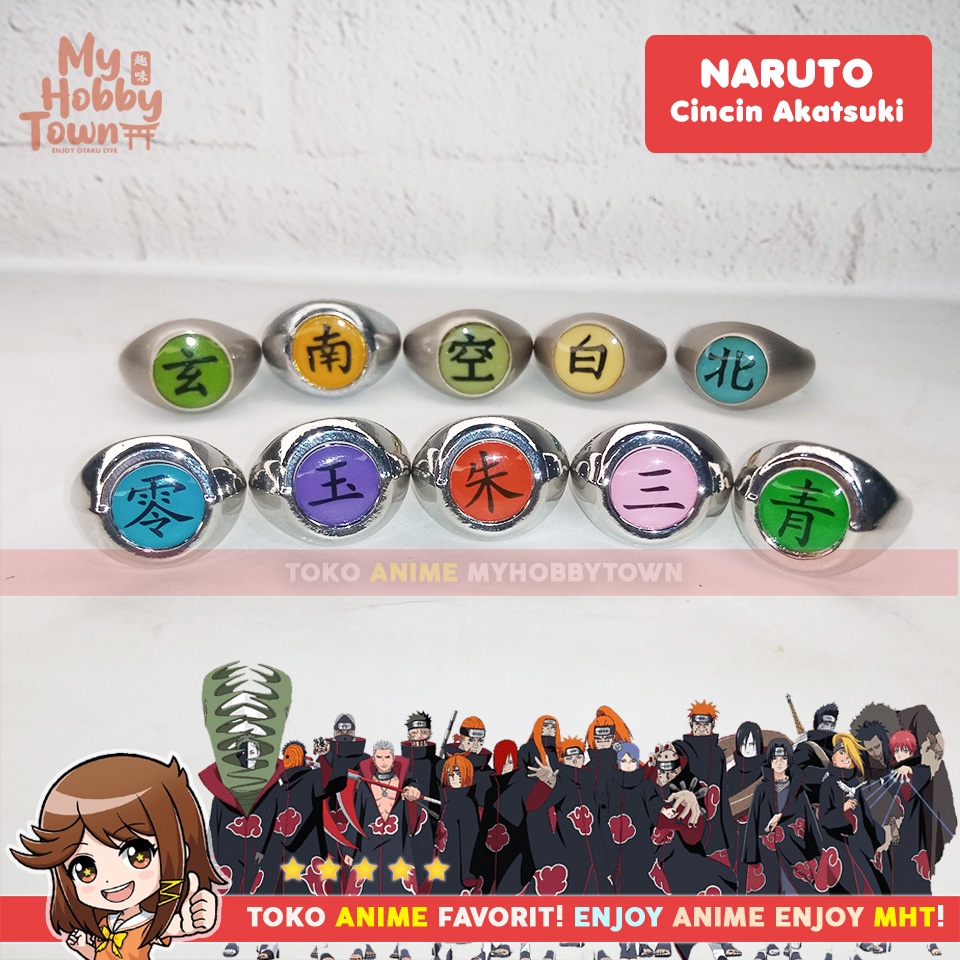 Naruto Anime Ring Akatsuki Itachi Pein Deidara Tobi Sasori Konan Hidan ...