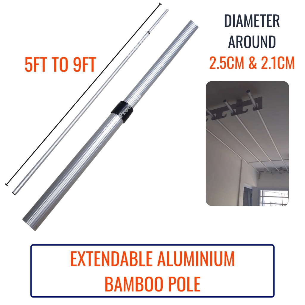 ONS Aluminium Laundry Pole / Bamboo Pole - Extendable [Single] | Shopee ...