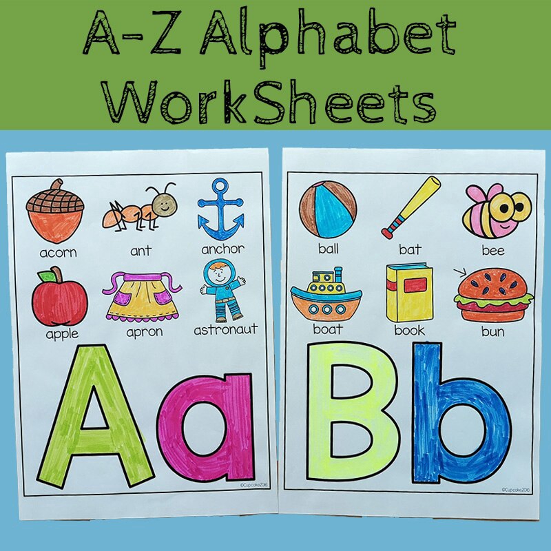 Alphabet Worksheets 26 Letters From-A-to-Z Practice Paper Preschool ...