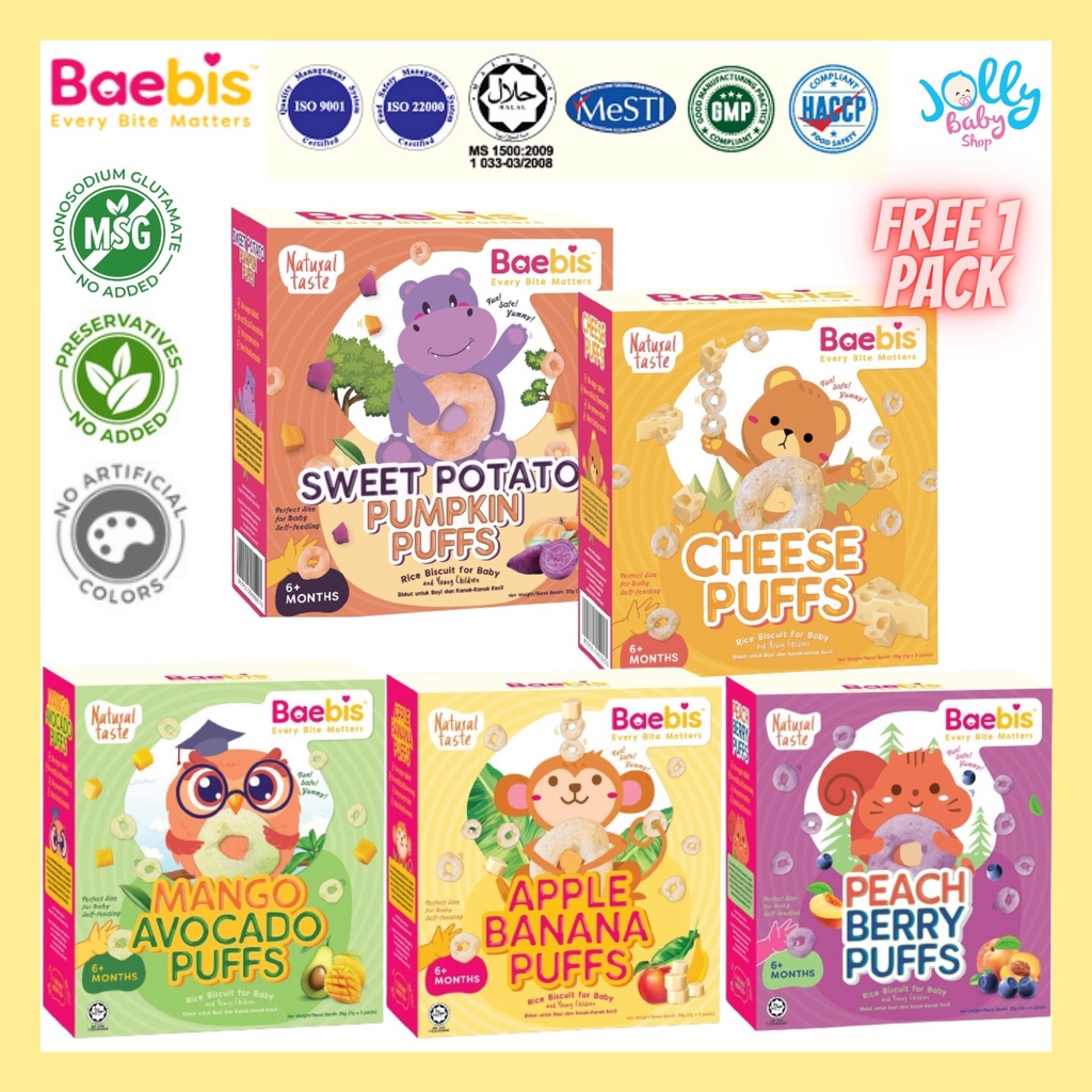 {Halal} BAEBIS Organic Baby Rice Puff Baby Snack Finger Food 6 months+ ...