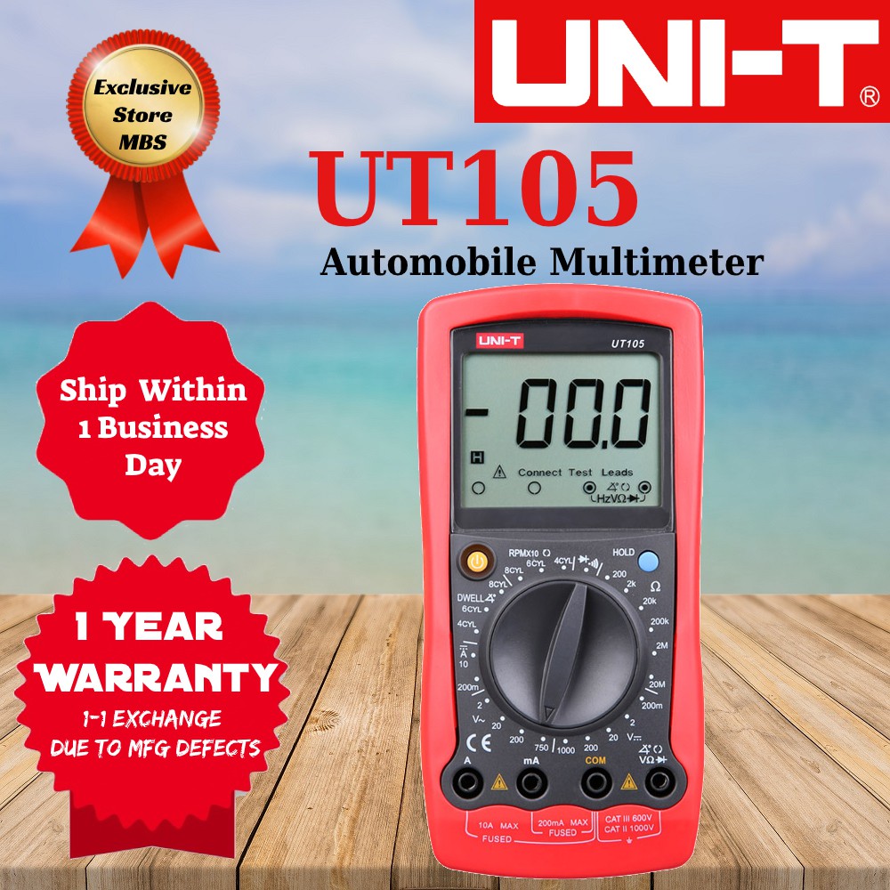 UNI-T UT105 Automotive Digital Multimeter (Vehicles Automobile ...