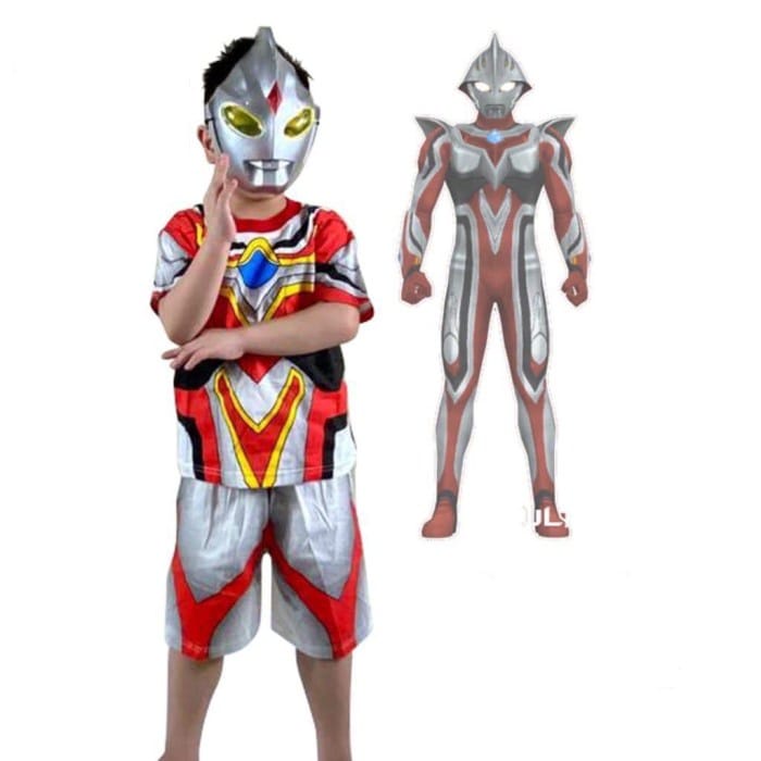 PUTIH Short Sleeve ultraman Boys Suit/White ultraman Costume | Shopee ...