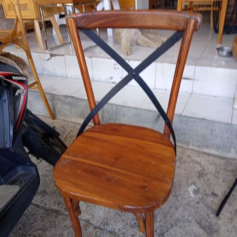 KAYU Teak Wood Cross Chair | Shopee Singapore