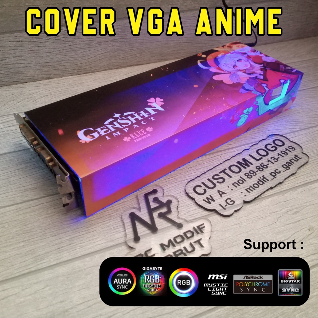 Computer ACCESSORIES COVER VGA ANIME RAINBOW SYNC MOBO CUSTOM LOGO ...