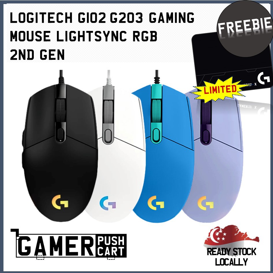 Logitech G102/G203 Gaming Mouse LIGHTSYNC RGB (2nd Gen) | Shopee Singapore
