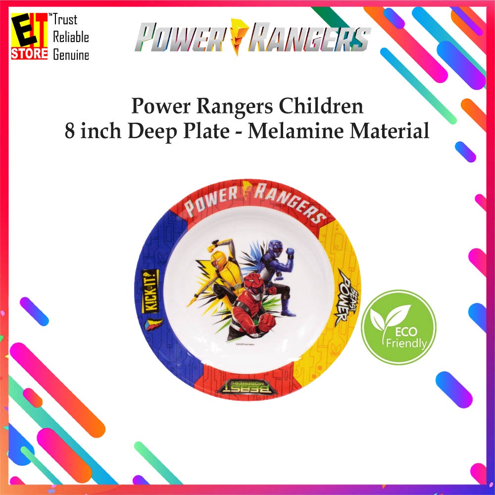 Power Rangers Children 8 inch Deep Plate - Melamine Material (91-3-328 ...