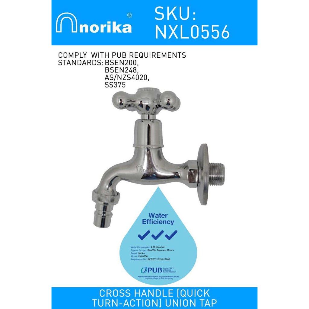 *READY STOCK* NORIKA ® Wall Mounted Quick Turn Action Cross Handle ...