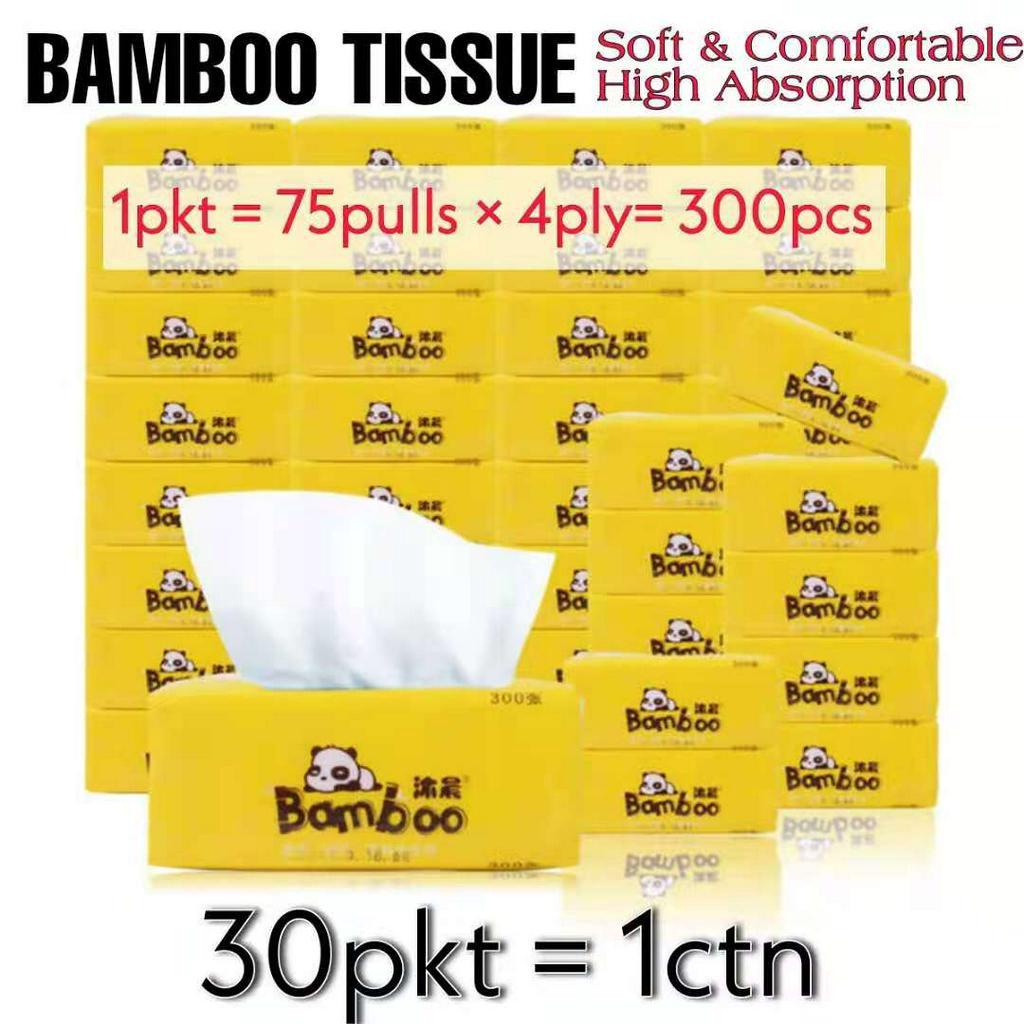 SW_Bamboo Tissue /Soft Facial Tisu 75pulls*4ply=300pcs (30 Pack Per CTN ...