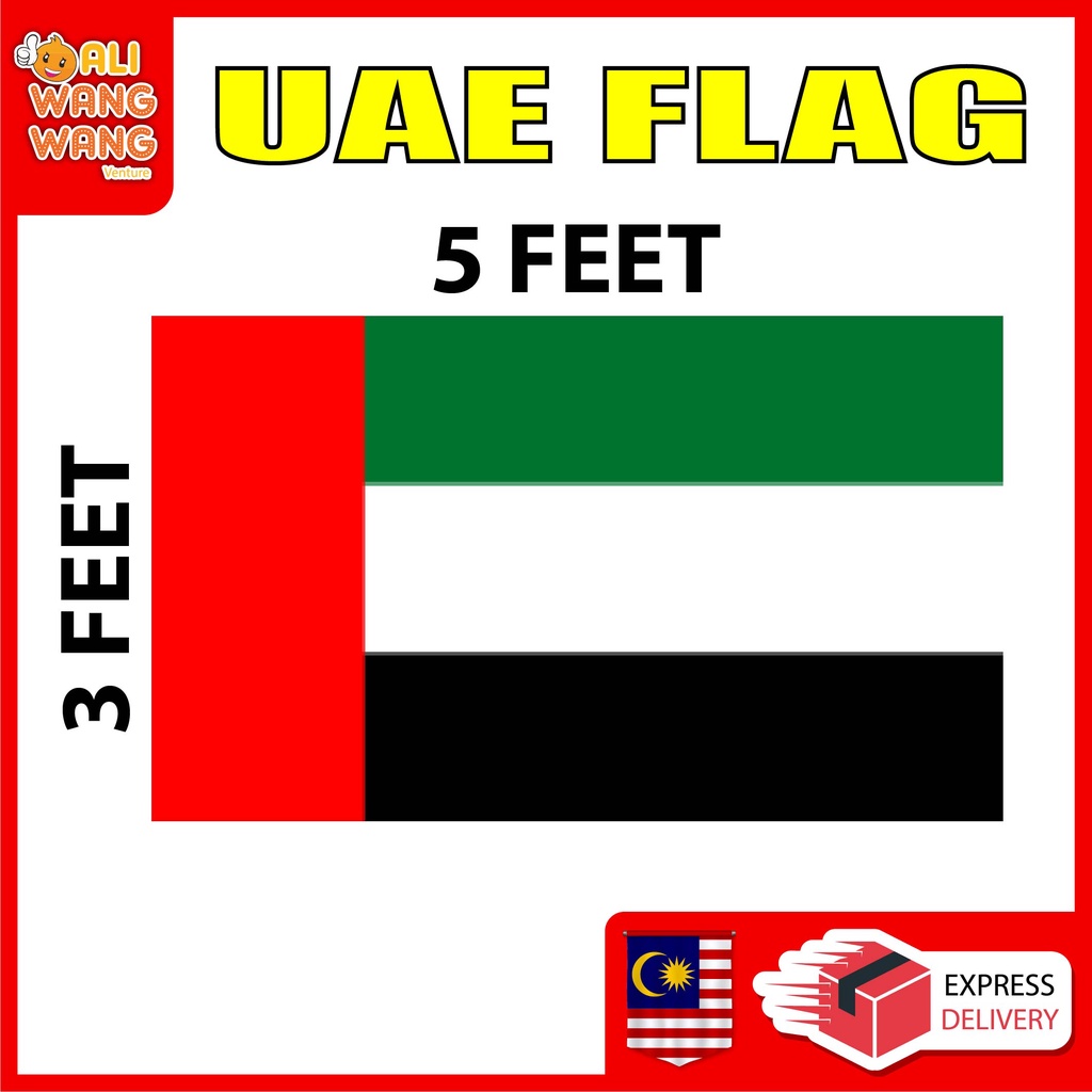 UAE FLAG 3x5 FEET KAKI / / BENDERA NEGARA UAE FLAGS | Shopee Singapore