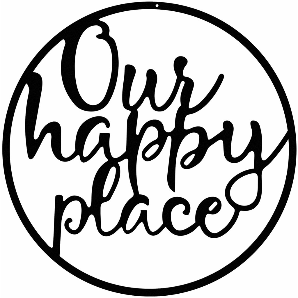 Our Happy Place Metal Wall Sign Wrought Iron Crafts Metal Decorative ...